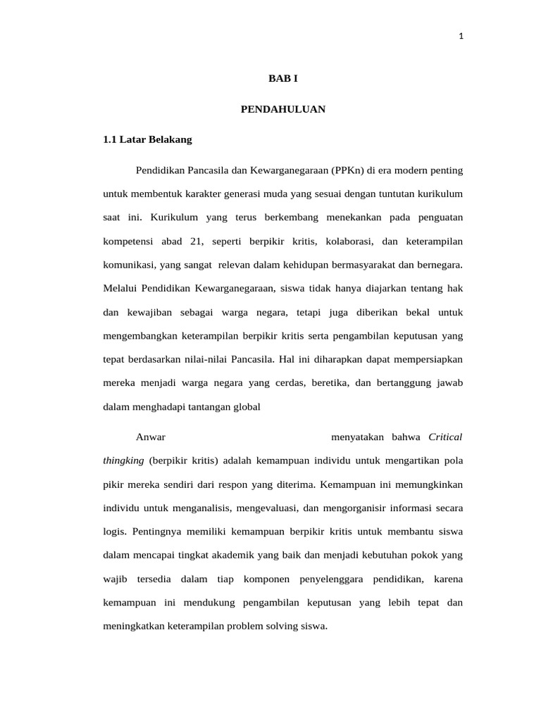 Proposal Bab 1-3 | PDF