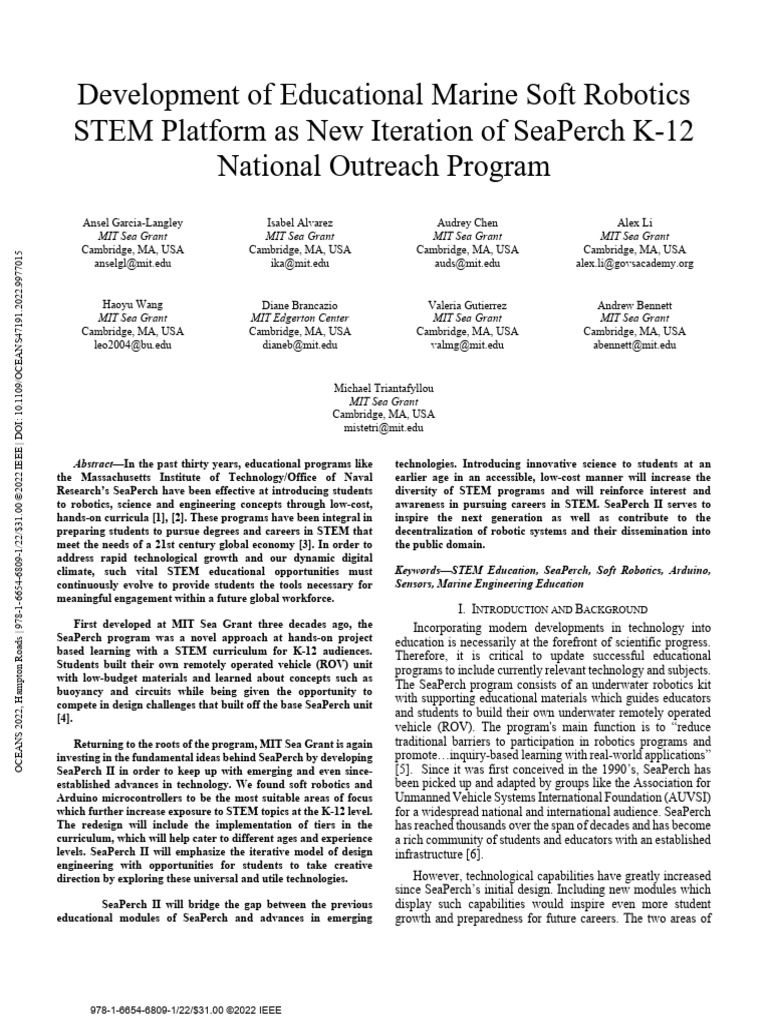 Development of educational marine soft robotics stem platform as new ...
