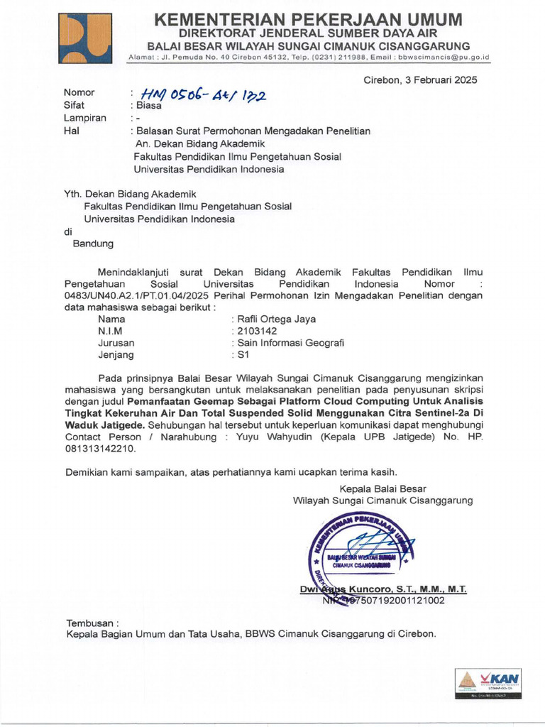 Surat Balasan Penelitian | PDF