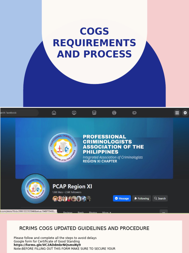 Cogs Requirements and Process | PDF