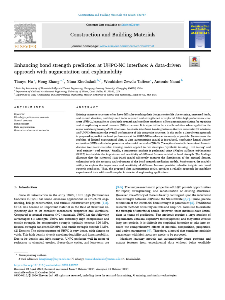 UHPC-NC Bond Strength Prediction Model | PDF | Machine Learning ...