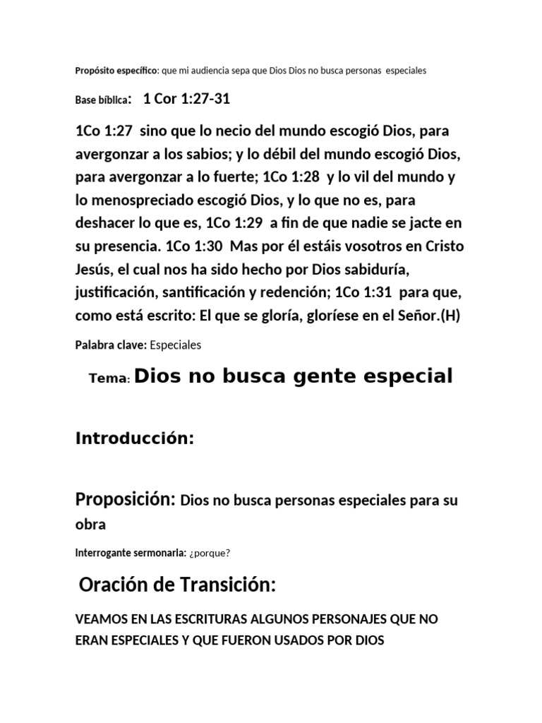 Dios No Busca Personas Especiales | PDF | Jonás | Contenido bíblico