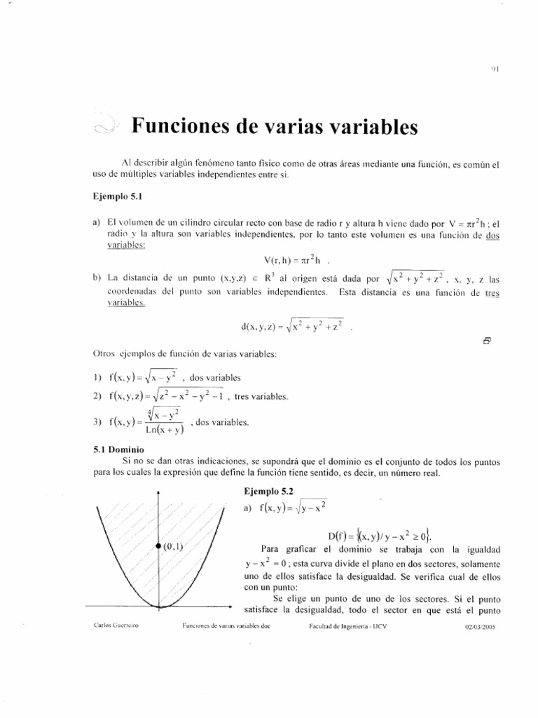 05 - Funciones de Varias Variables | PDF