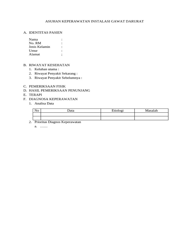 Asuhan Keperawatan Instalasi Gawat Darurat | PDF
