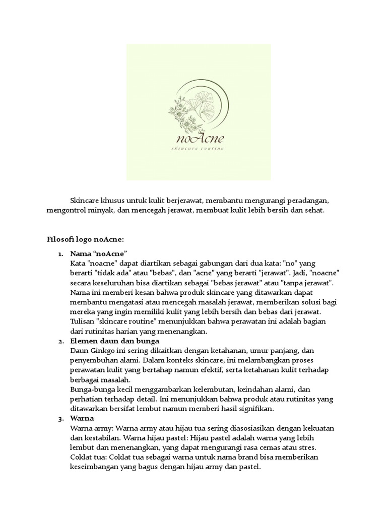 Deskripsi Logo Produk noAcne | PDF