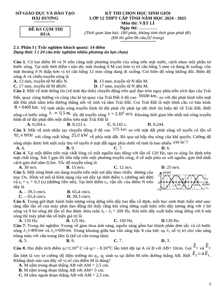 2024 - HSG Vat Li12 - Tinhhaiduong-Cumso3 | PDF