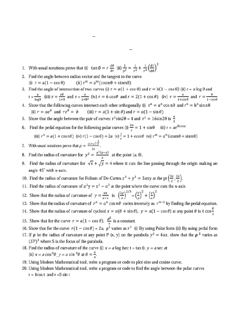 Question Bank 1st Sem BMATS101 | PDF