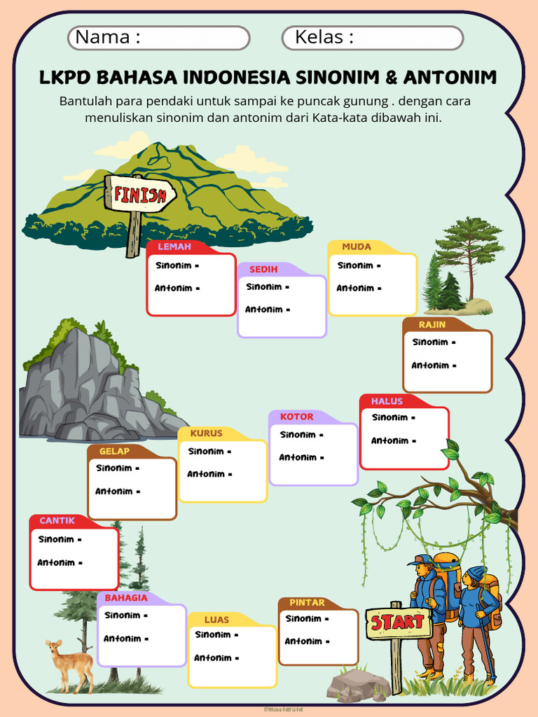 LKPD Sinonim Antonim - 20241204 - 190828 - 0000 | PDF
