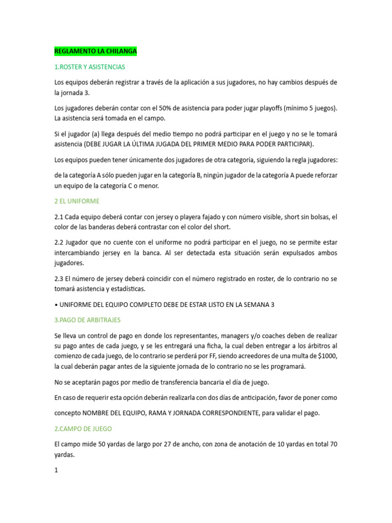 La Chilaga | PDF | Códigos de fútbol | fútbol americano