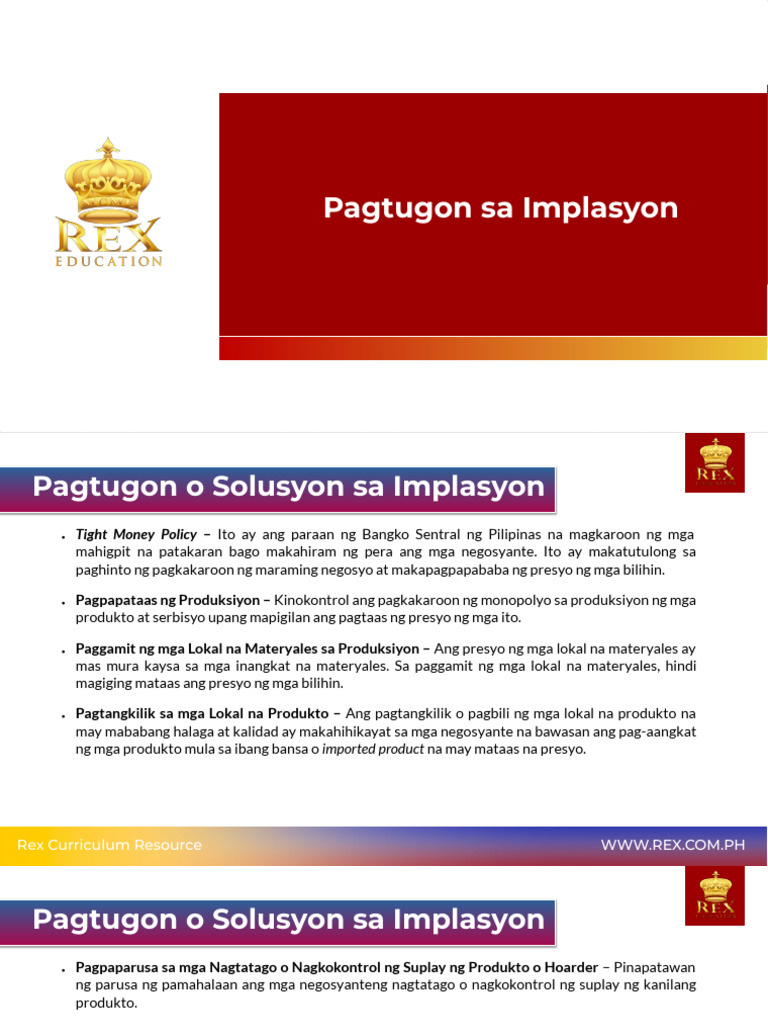 Pagtugon Sa Implasyon | PDF