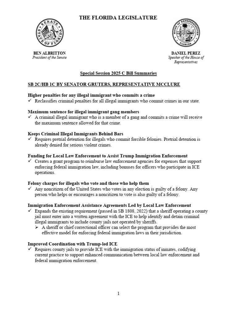 2025 Special Session on Immigration Laws | PDF | U.S. Immigration And ...