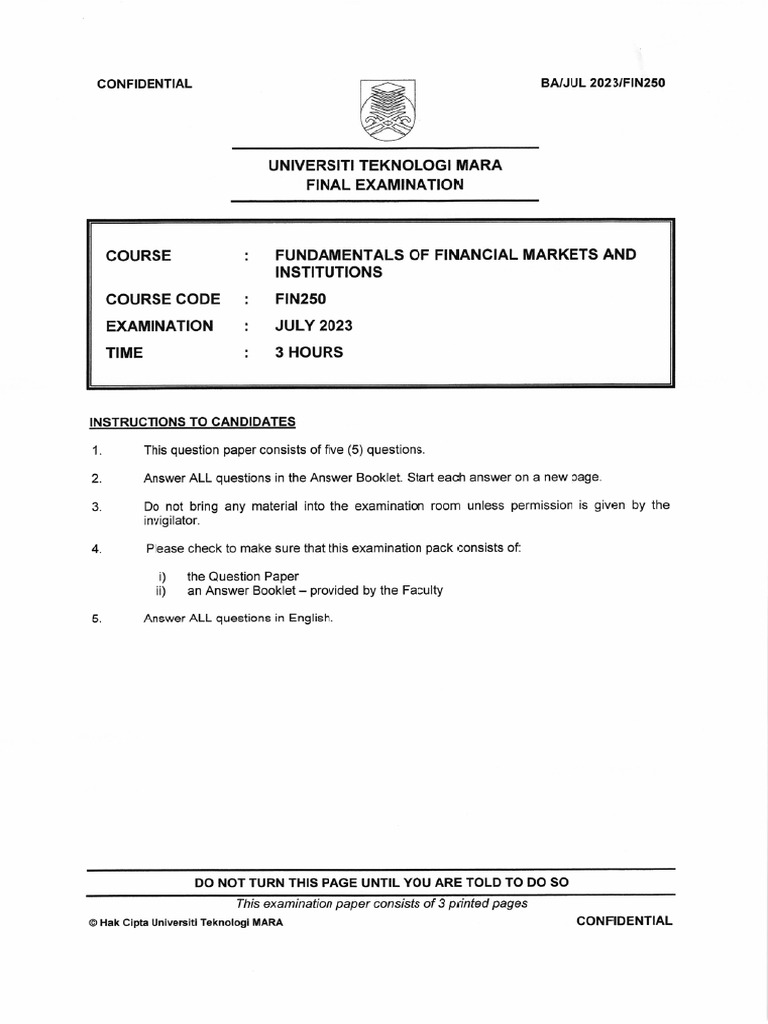 Fin250 July 2023 | PDF