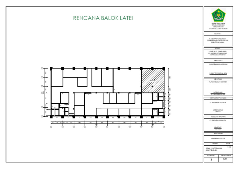 000 KANWIL KEMENAG (1)-DENAH BALOK LATEI | PDF