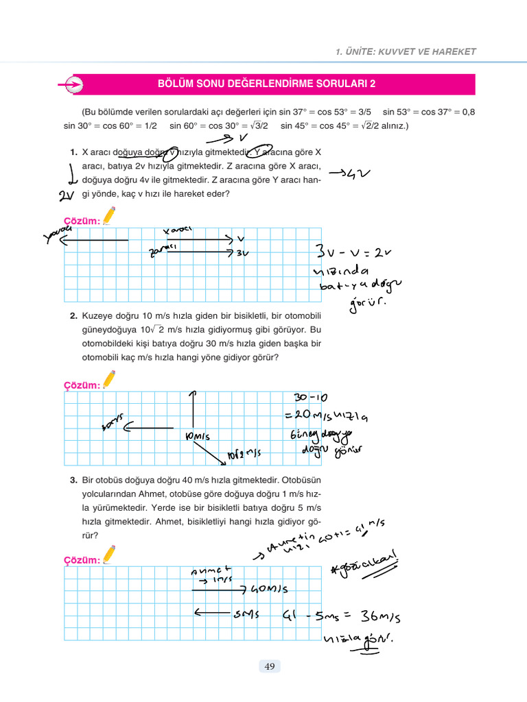 Phys-111-Hw-W4 - (Bağıl Hareket) | PDF