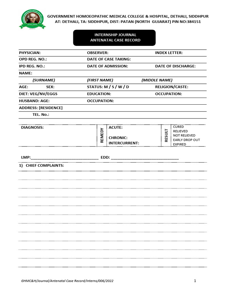 006 - ANC - OBG - Case Journal - Interns - Dethali-1 | PDF | Pregnancy ...