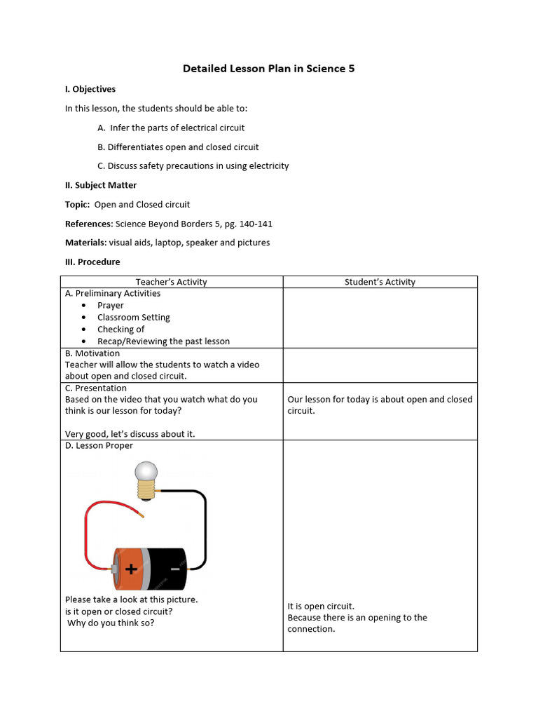 Grade 5 Science: Circuits & Safety | PDF | Electricity | Electrical ...