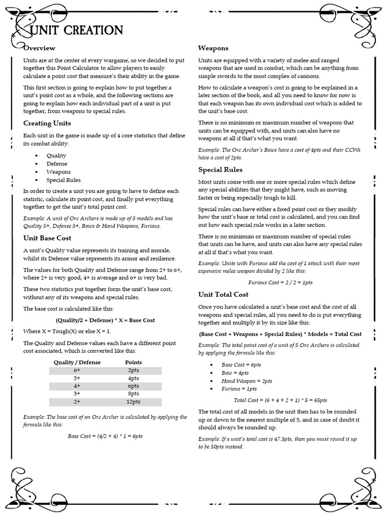 Wargame Unit and Weapon Cost Calculator | PDF | Sniper | Rifle