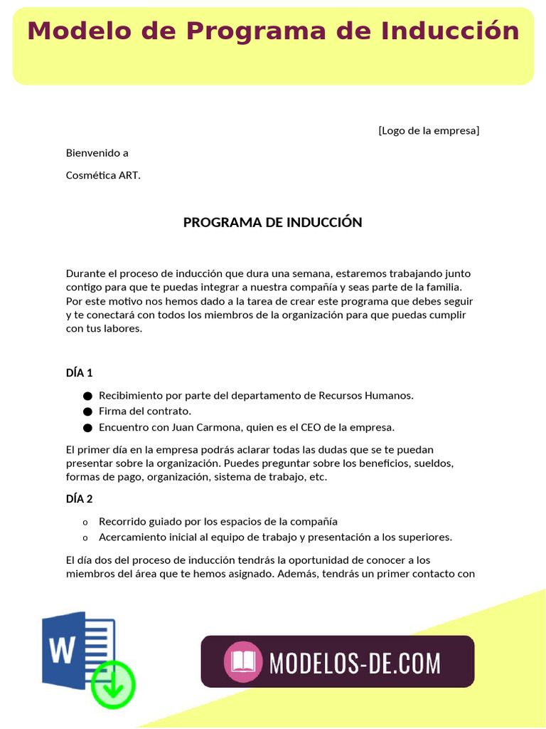 Modelo de Programa de Induccion | PDF | Razonamiento inductivo