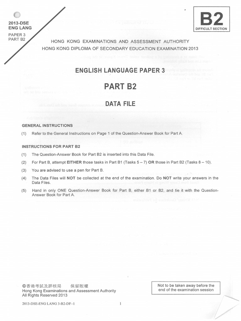 Paper 3 Part B2 Data File | PDF