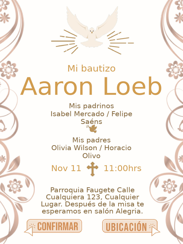 Bautizo de Aaron Loeb - 11 Noviembre | PDF