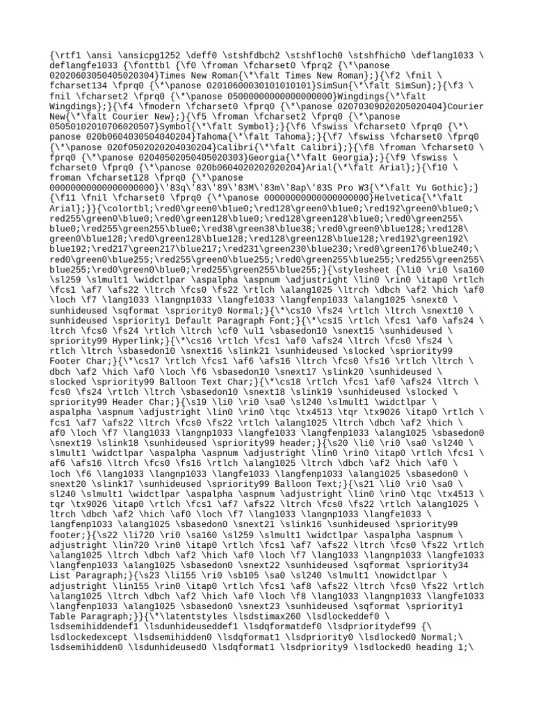 RTF Document Formatting Guide | PDF | Html | Note (Typography)