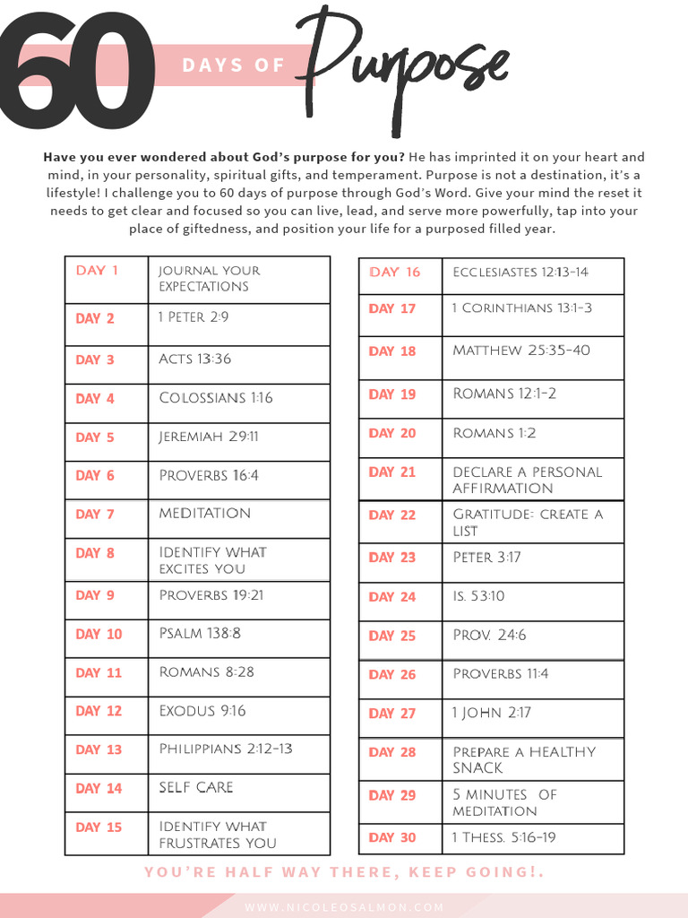 60 Days of Purpose Challenge | PDF