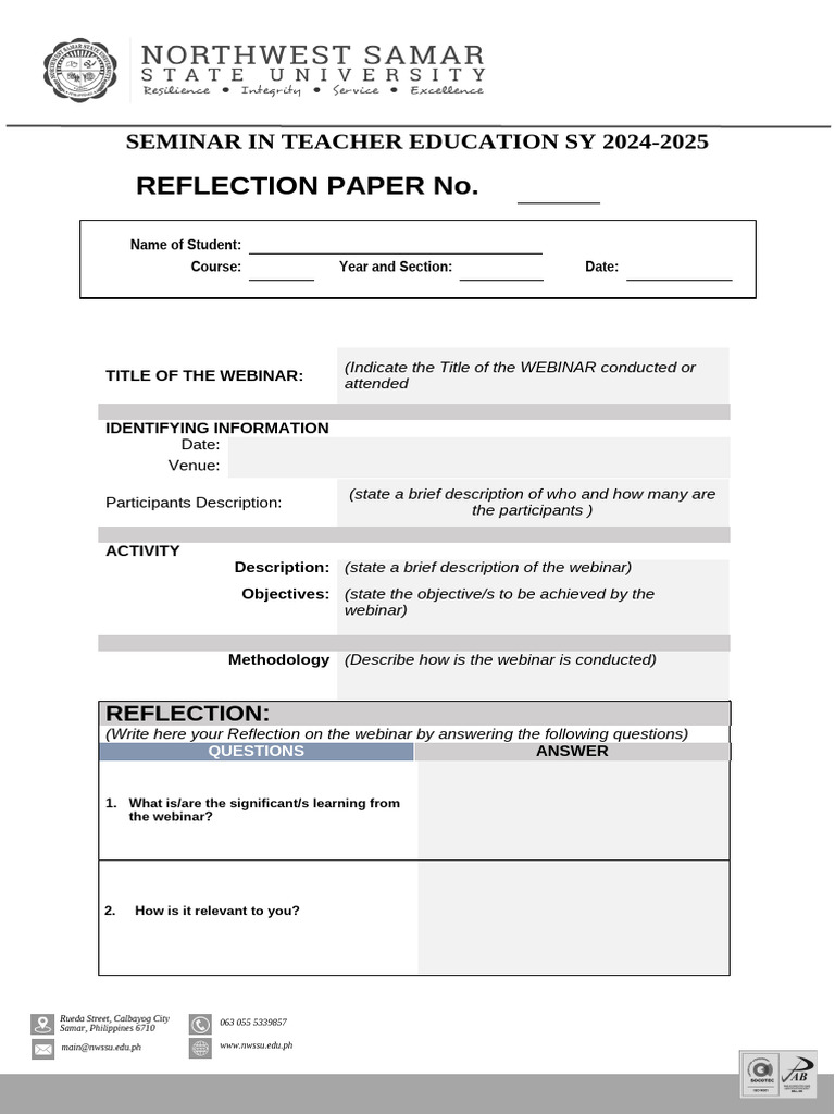 Sted Reflection Paper | PDF