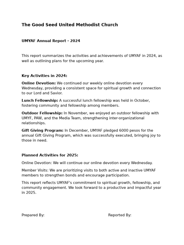 UMYAF Annual Report 2024 Summary | PDF
