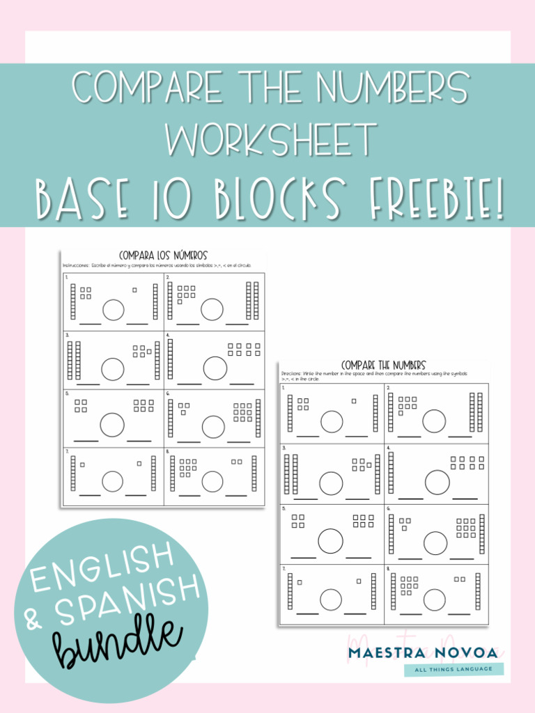 ComparingNumbersUsingBaseTenBlocksSpanishEnglish 1 | PDF