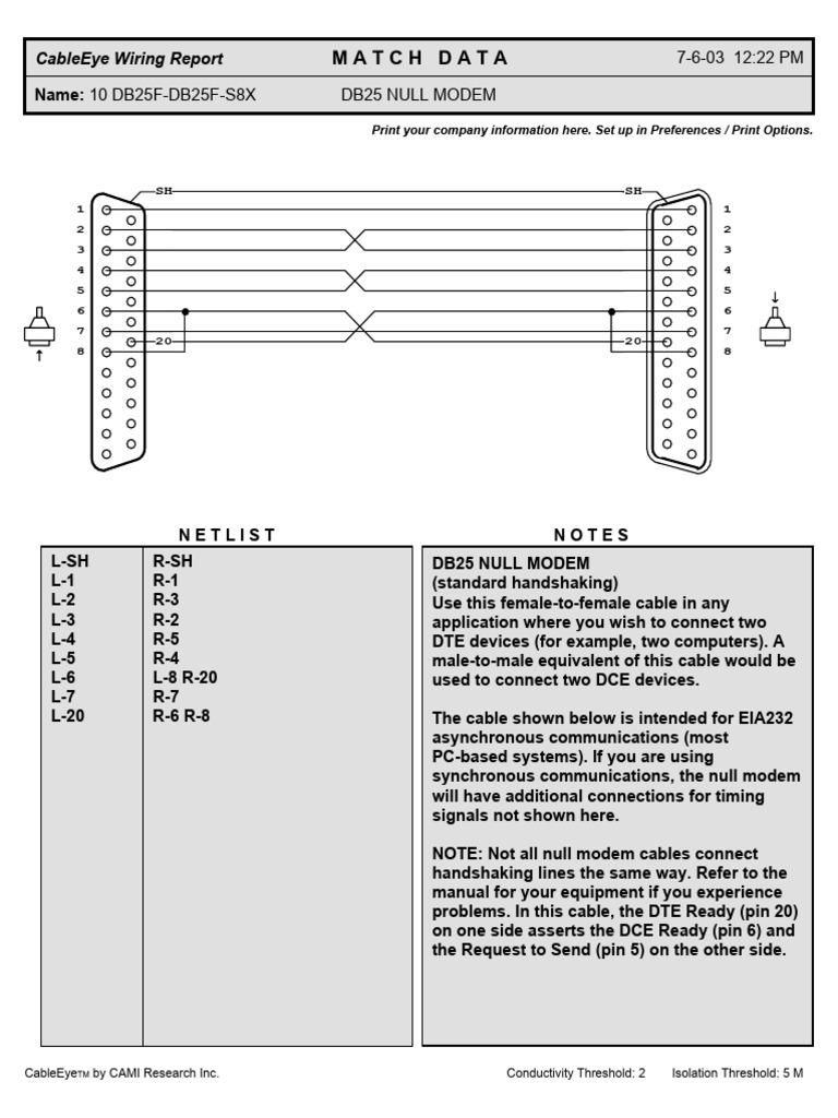 Modem Nulo DB25 With Standart Handshaking | PDF | Electrical ...
