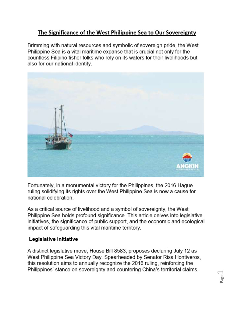 The Significance of The West Philippine Sea To Our Sovereignty | PDF ...