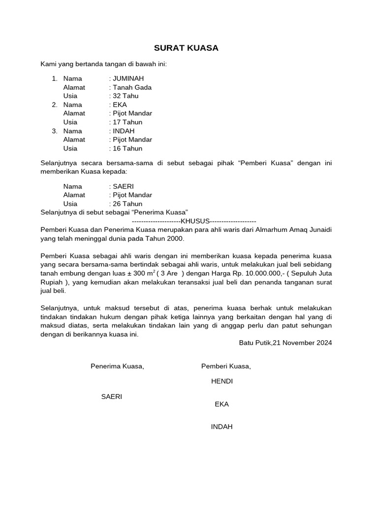 Surat Kuasa | PDF