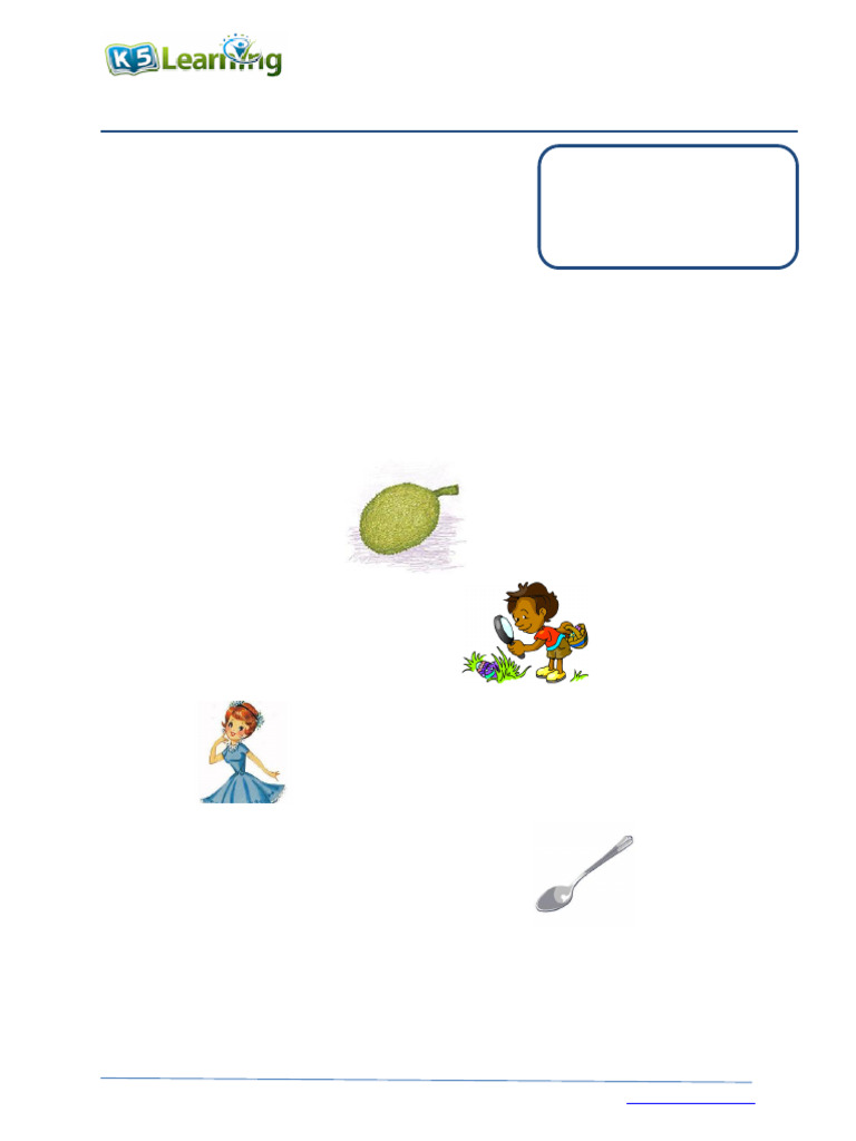 Grade 1 Parts of Speech Worksheet | PDF