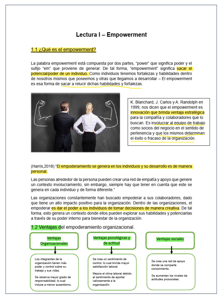 Definición y Ventajas del Empowerment | PDF | Empoderamiento | Sicología