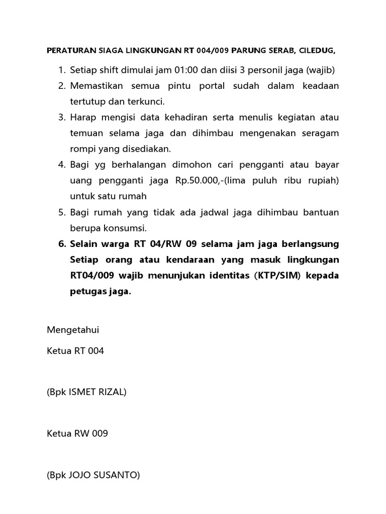 Jadwal RT 004 Feb2025 | PDF