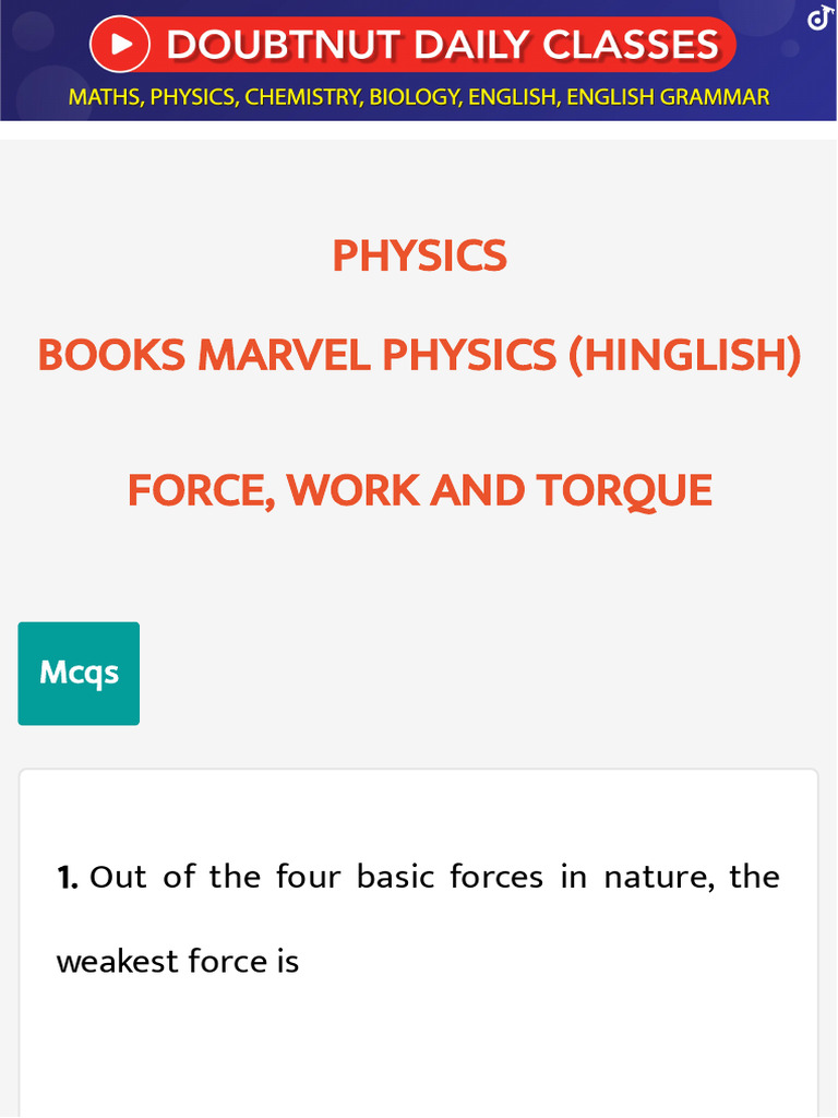 Books Doubtnut Question Bank Momentum | PDF | Force | Momentum