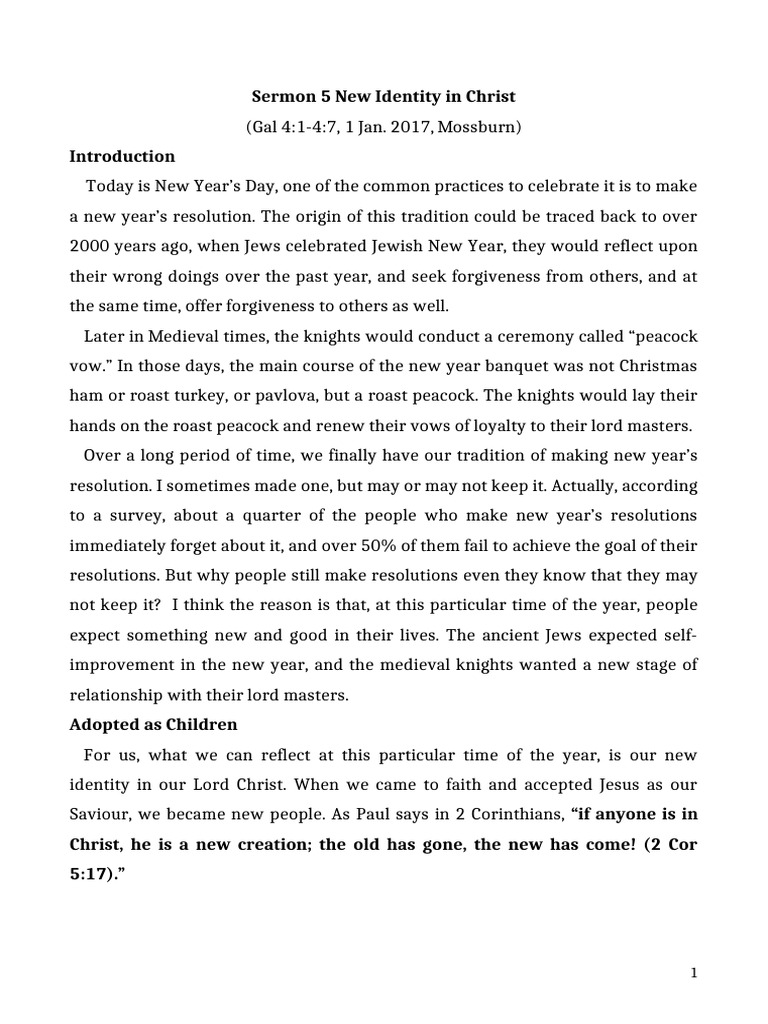 New Identity in Christ: Adoption Explained | PDF | Born Again | Paul ...