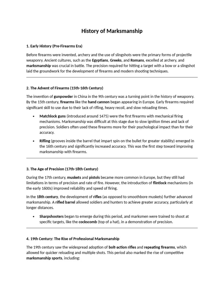 History of Marksmanship | PDF | Firearms | Marksman