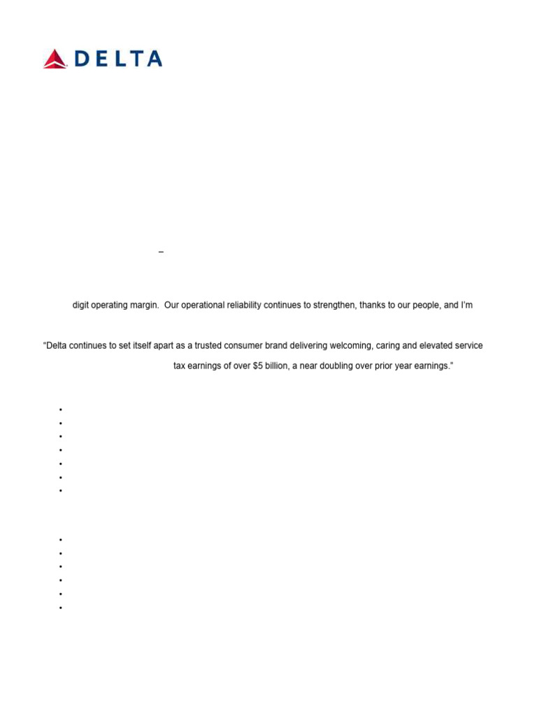 Delta Air Lines Q3 2023 Financial Results | PDF | Cash And Cash ...