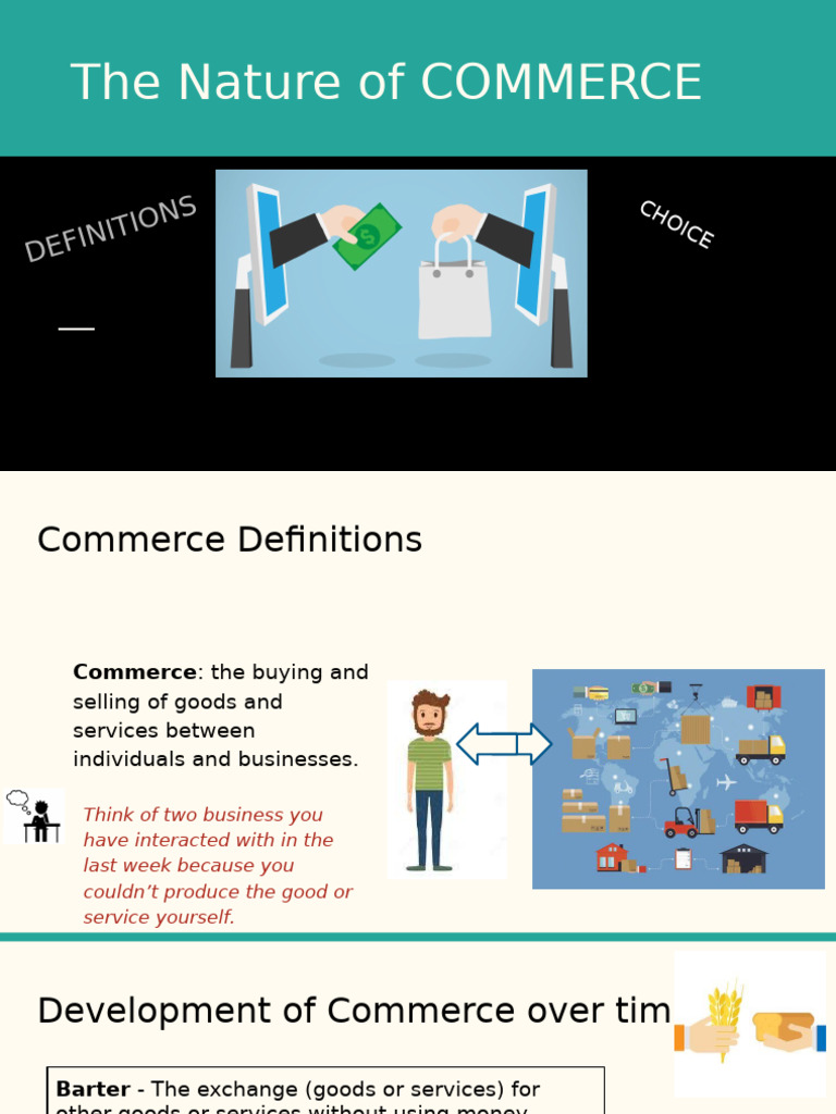 Understanding Commerce and Consumer Choices | PDF | Capital (Economics ...