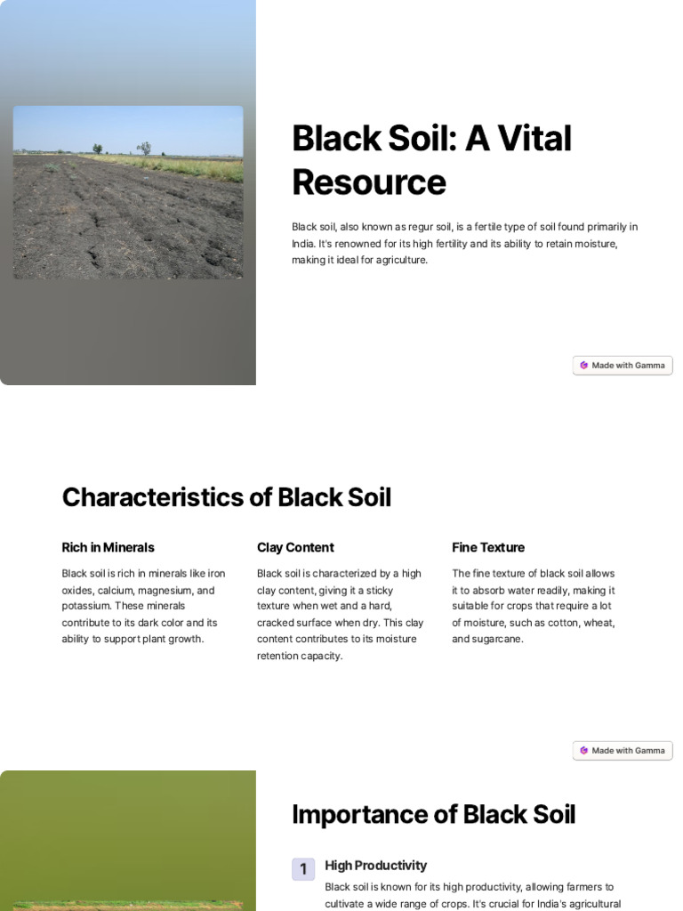Characteristics and Importance of Black Soil | PDF | Soil | Agriculture
