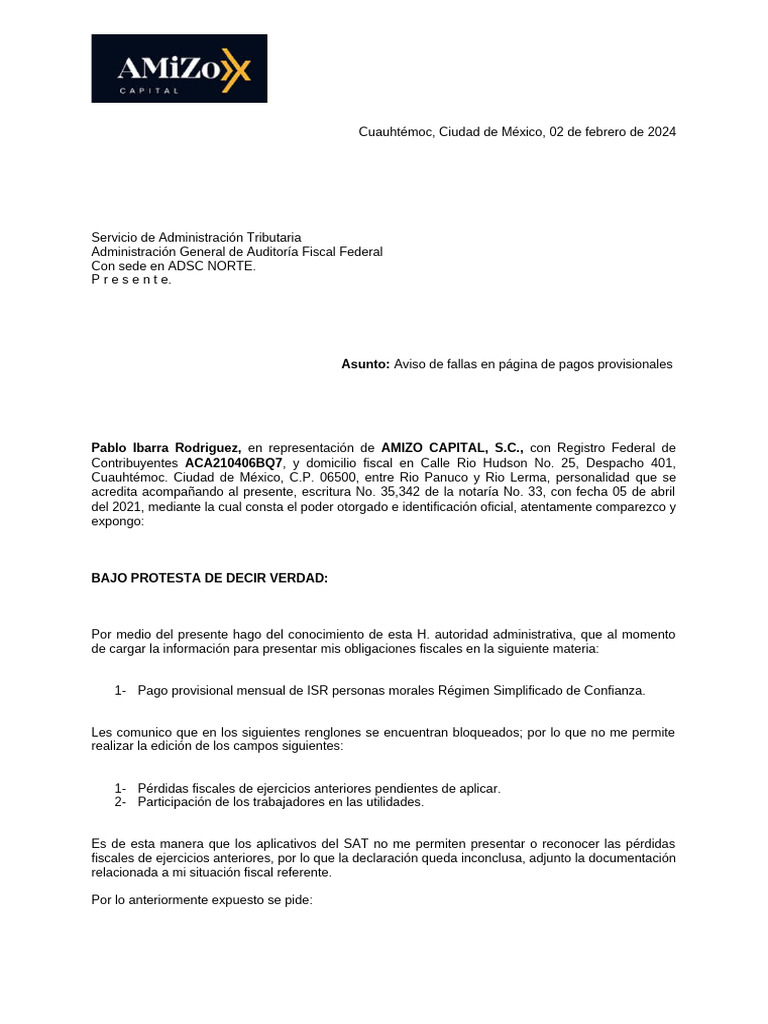 Escrito Libre Formato 2 | PDF