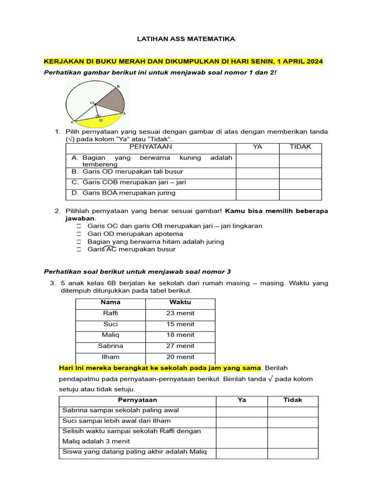 Latihan Ass Matematika | PDF