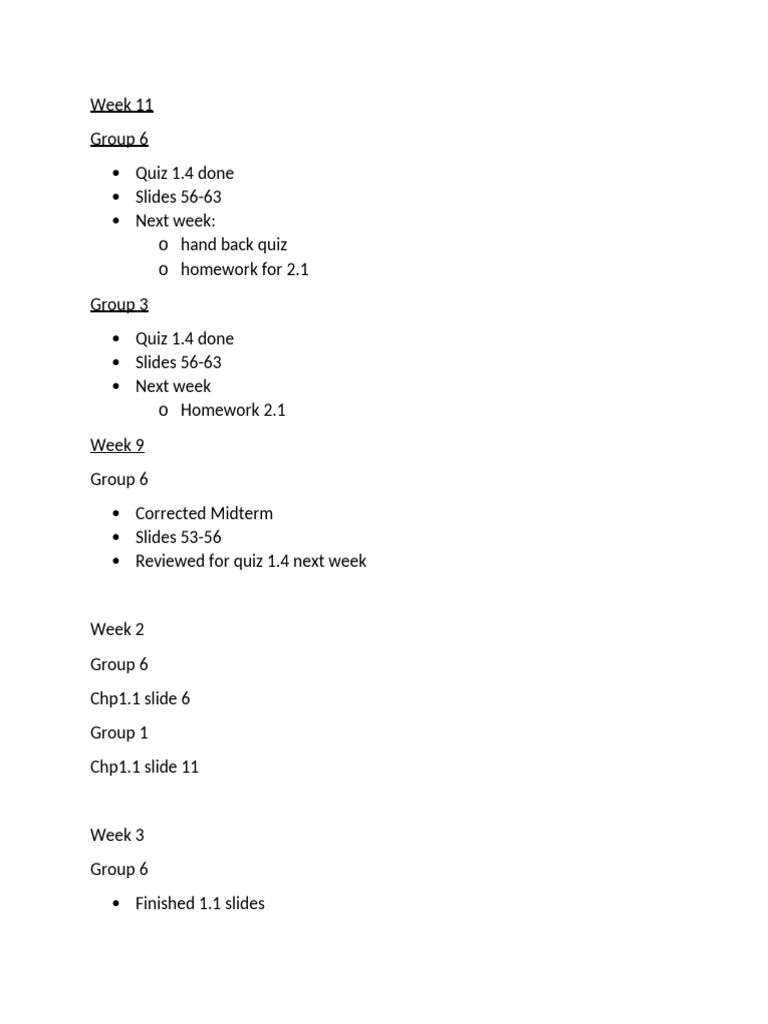 Class progress | PDF