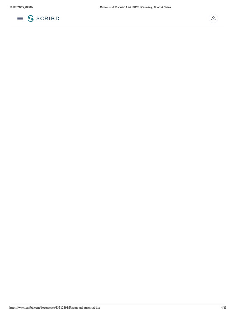 Ration and Material List - PDF - Cooking, Food & Wine4 | PDF