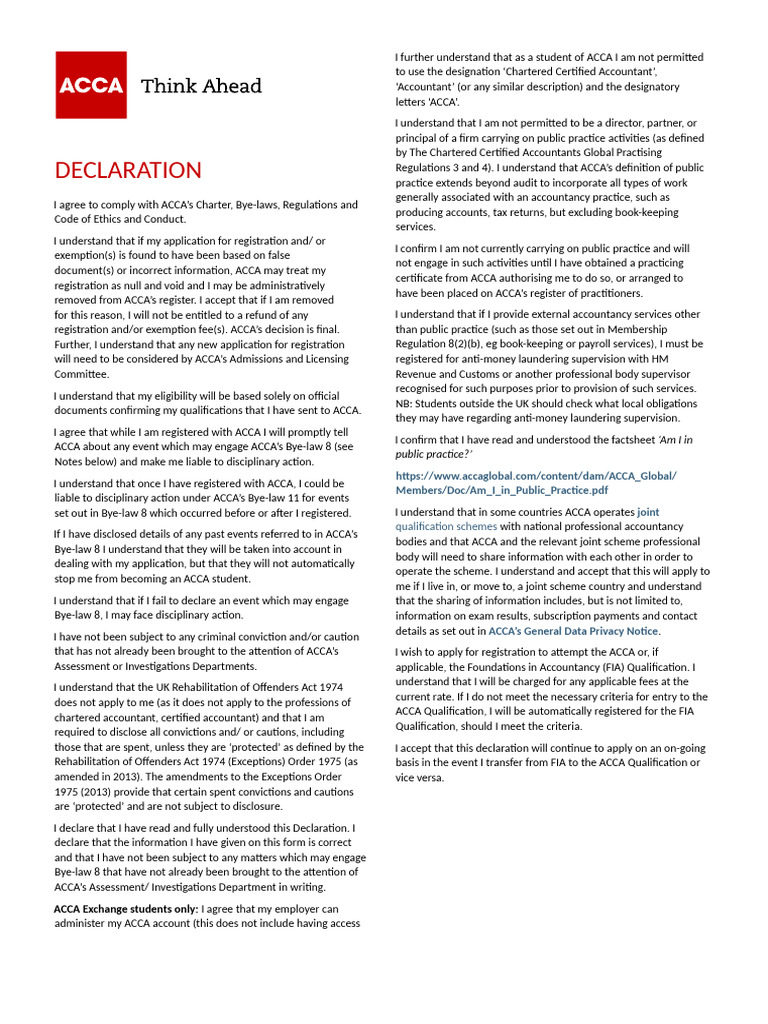 IR Declaration 2023 ACCA(1) | PDF | Justice | Crime & Violence