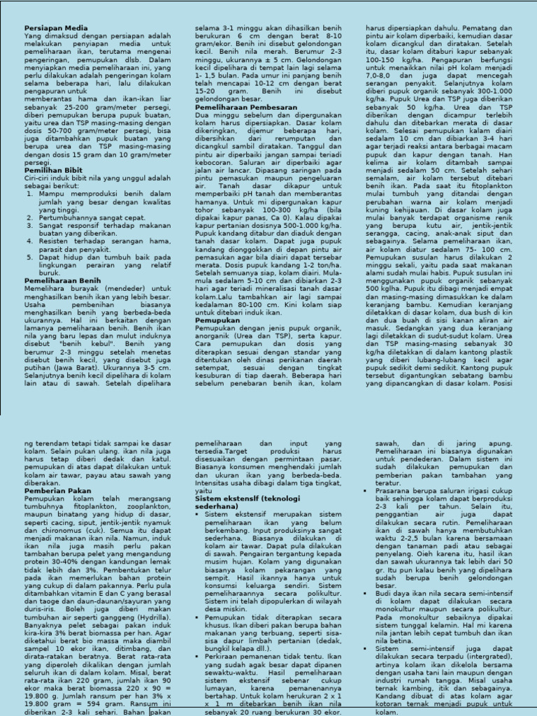 01.BUDIDAYA IKAN NILA | PDF