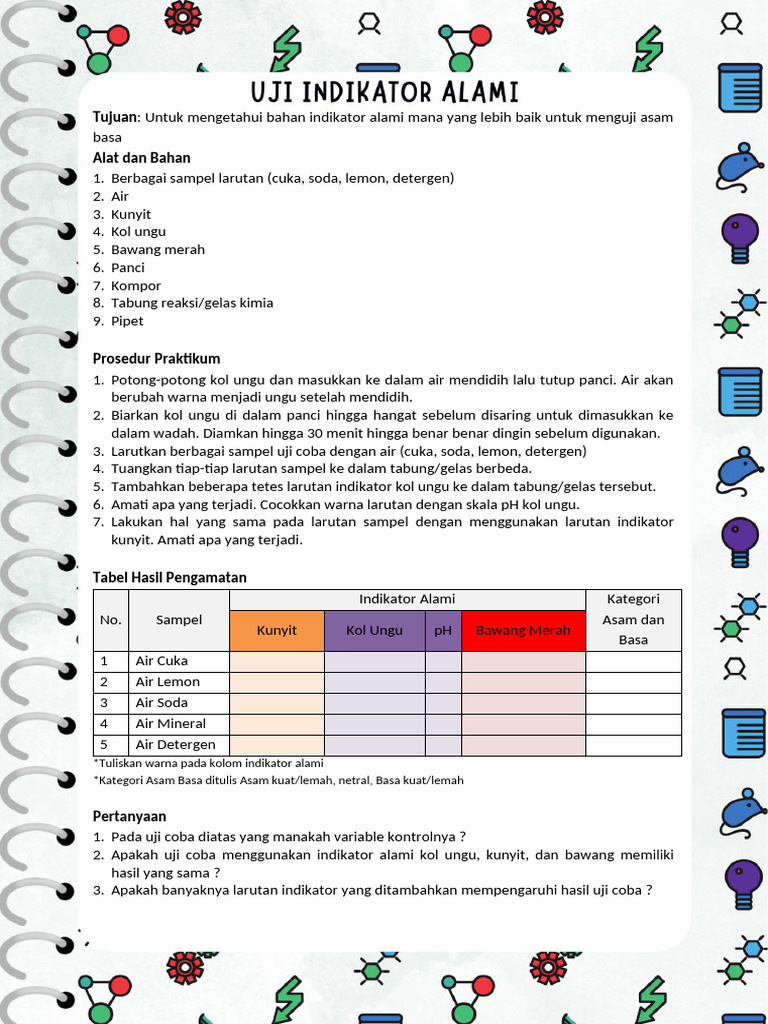Indikator Alami Asam Basa Kol Ungu | PDF