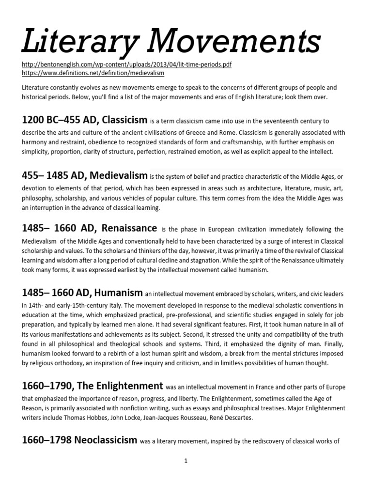 2 - Lit. Movements | PDF | Victorian Literature | Classics