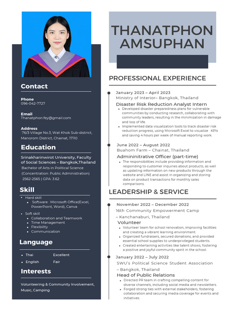 Resume - Thanatphon Amsuphan | PDF | Thailand
